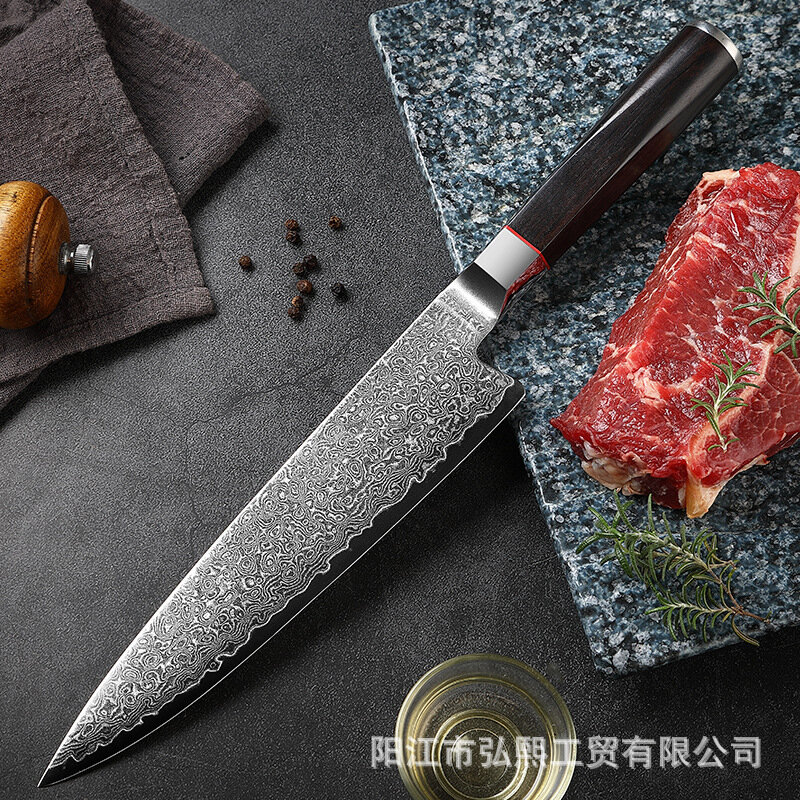 Шеф-нож Дамаск Мастер-шеф Кухонный нож Японский стиль Резак для мяса Специальный для кухни Домашнего использования Нож для резки мяса и овощей Инструменты