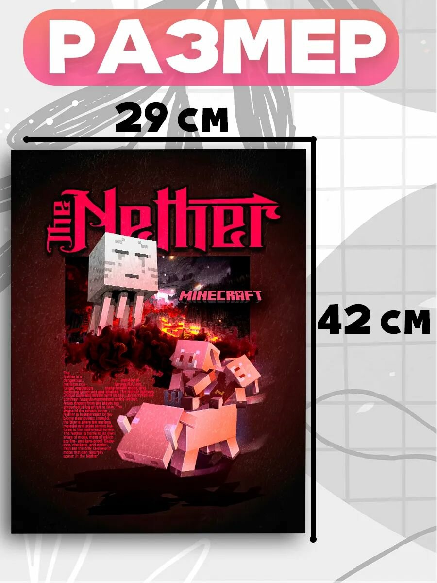 Постеры на стену для интерьера Minecraft, плакат 1шт, А3 размер. — фото 1