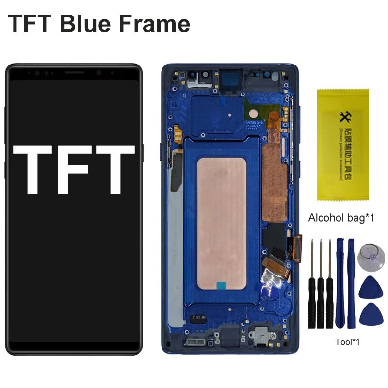Экран для Samsung Note 9 N960 N960U SM-N960N ЖК-дисплей с дигитайзером сенсорного экрана для Samsung Note 9, замена ЖК-дисплея Blue With Frame