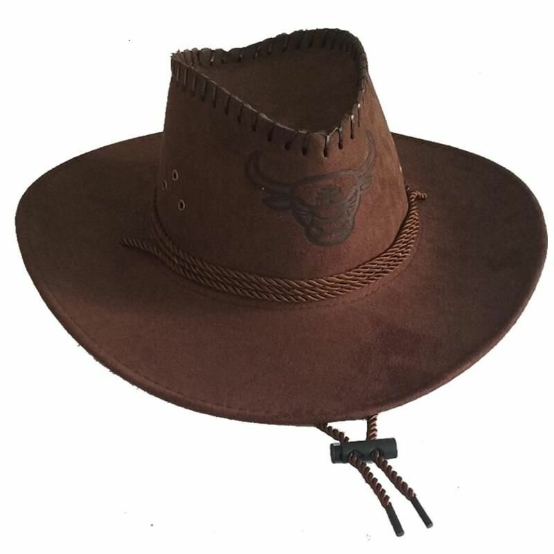 Винтажная шляпа ковбой с принтом головы коровы, Коричневый