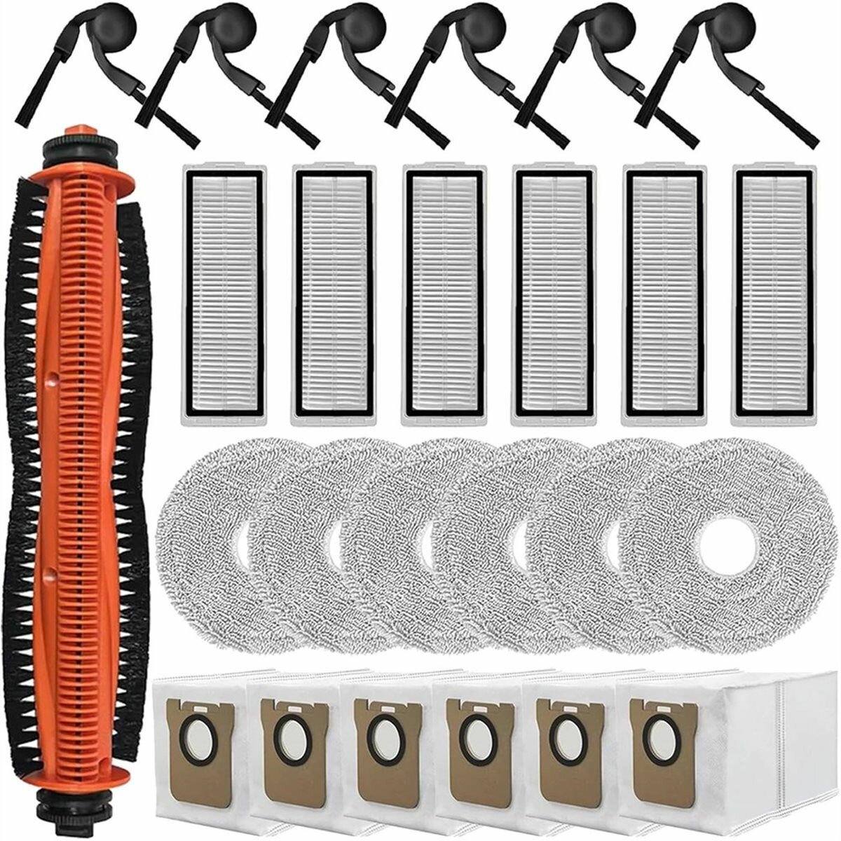 Запасные части для робота-пылесоса Xiaomi Robot Vacuum 5/5 Pro: щетка для стрижки шерсти, предотвращающая запутывание, фильтры, швабра, пылесборники.