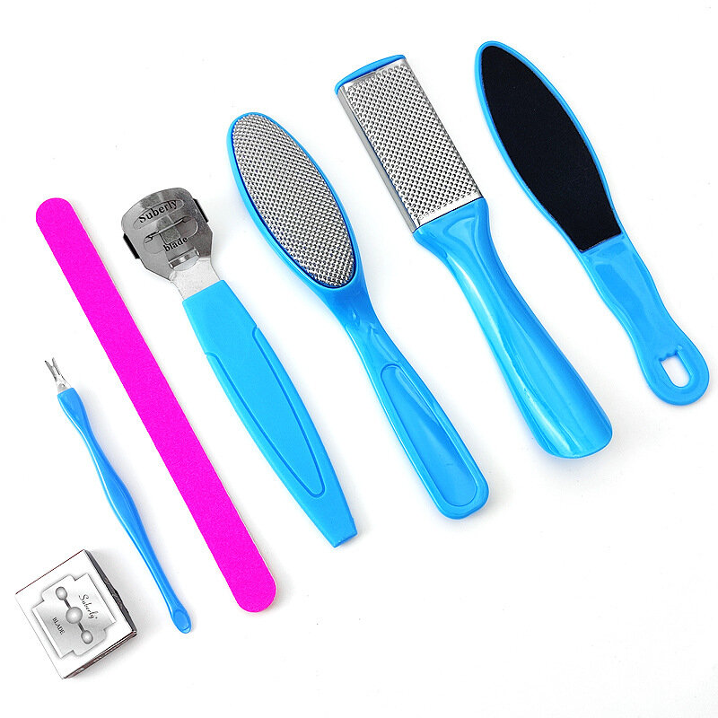 8-предметный набор пилок для ног для удаления омертвевшей кожи, скраб для ног, камень для ног, скребок для мозолей на пятках, набор инструментов для ухода за ногами