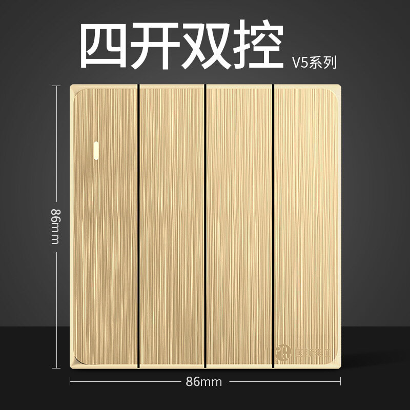 Розетка-выключатель настенная, стандартная, тип 86, скрытая, на 2/3 гнезда, 5-контактная, с USB, бытовая, серия V5,