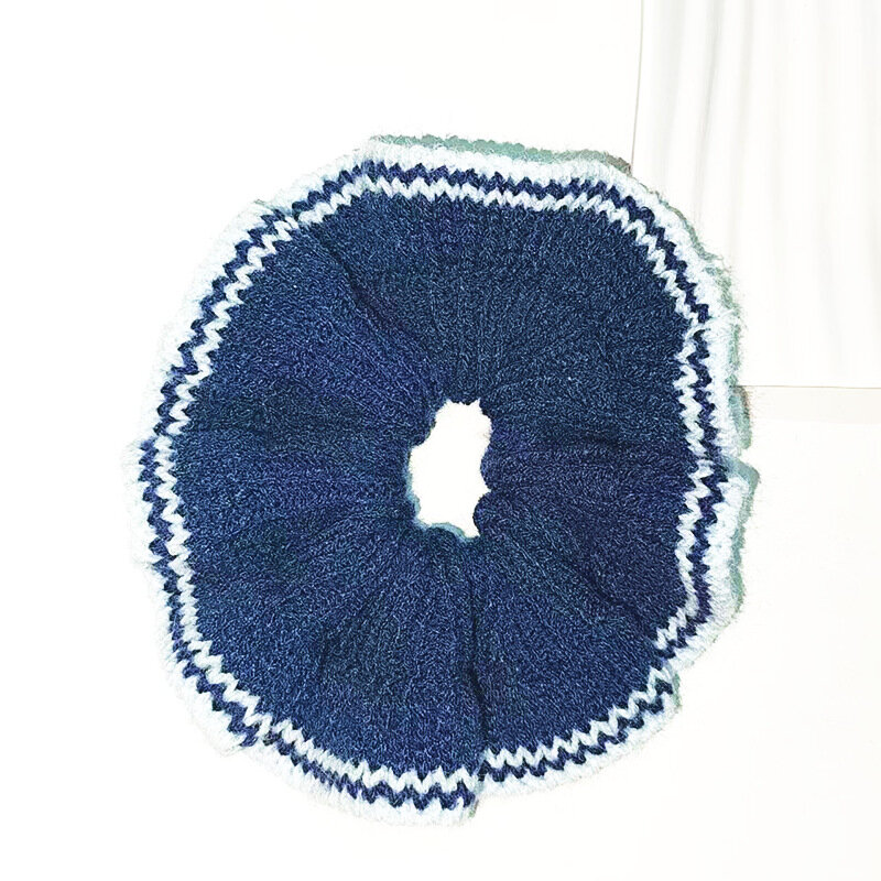 Корейский стиль вязаной пряжи для волос для женщин, осень и зима, высококачественный цветной блок скранчи, плетеная эластичная лента, новый аксессуар для волос, резинка для волос