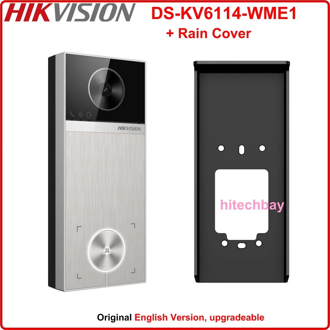 Hikvision DS-KV6114-MWBE1 Дверная станция 4 МП Умная карта дверного звонка Bluetooth Приложение Hik-Connect Доступ к внутренней станции PoE Сеть Wi-Fi