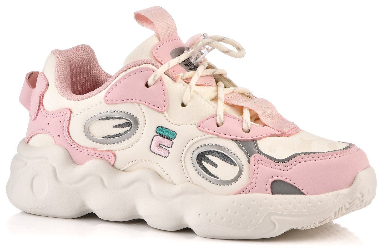 Кроссовки INDIGO KIDS, Ж цвет бежевый / розовый, размер 34