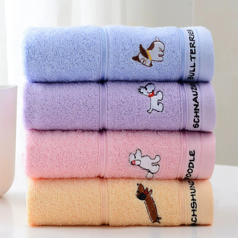 Набор из 4 детских полотенец Jialiya, 100% хлопок, мягкие и впитывающие, для мальчиков и девочек, подходят для купания,