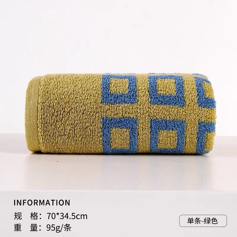 100% хлопковое мягкие лицо полотенце для взрослых, 70x34.5см, зеленое впитывающий домашний текстиль
