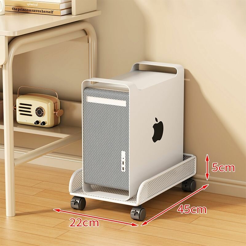 Подставка для компьютера, настольная подставка для корпуса, базовая стойка для хранения, двухъярусная стойка из железа с колесами, передвижная