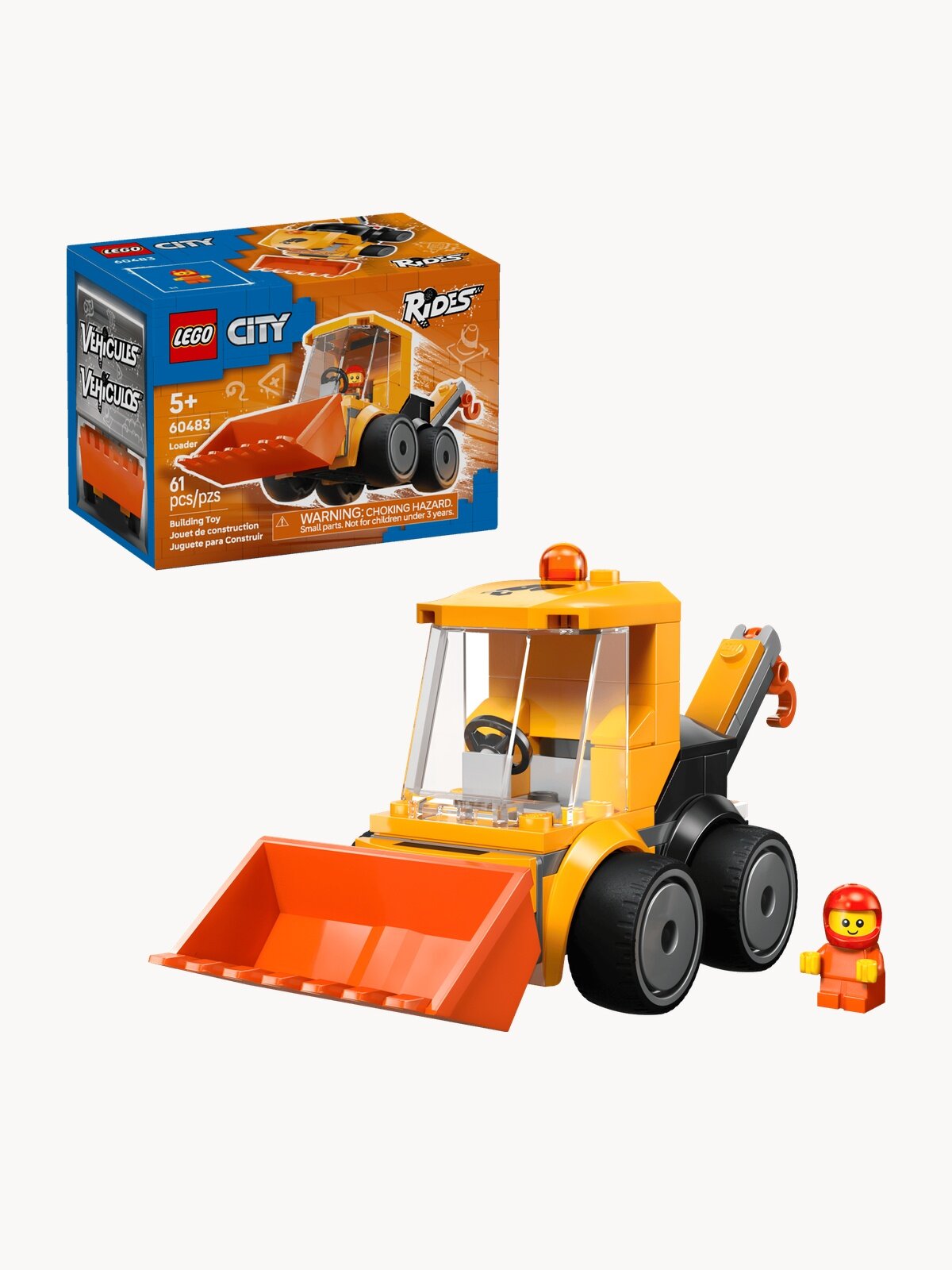 Конструктор LEGO City 60483 Строительный погрузчик, желтый, 61 дет.