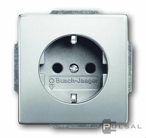 Розетка ABB с заземляющим контактом встроенный монтаж без шторок металл стальной