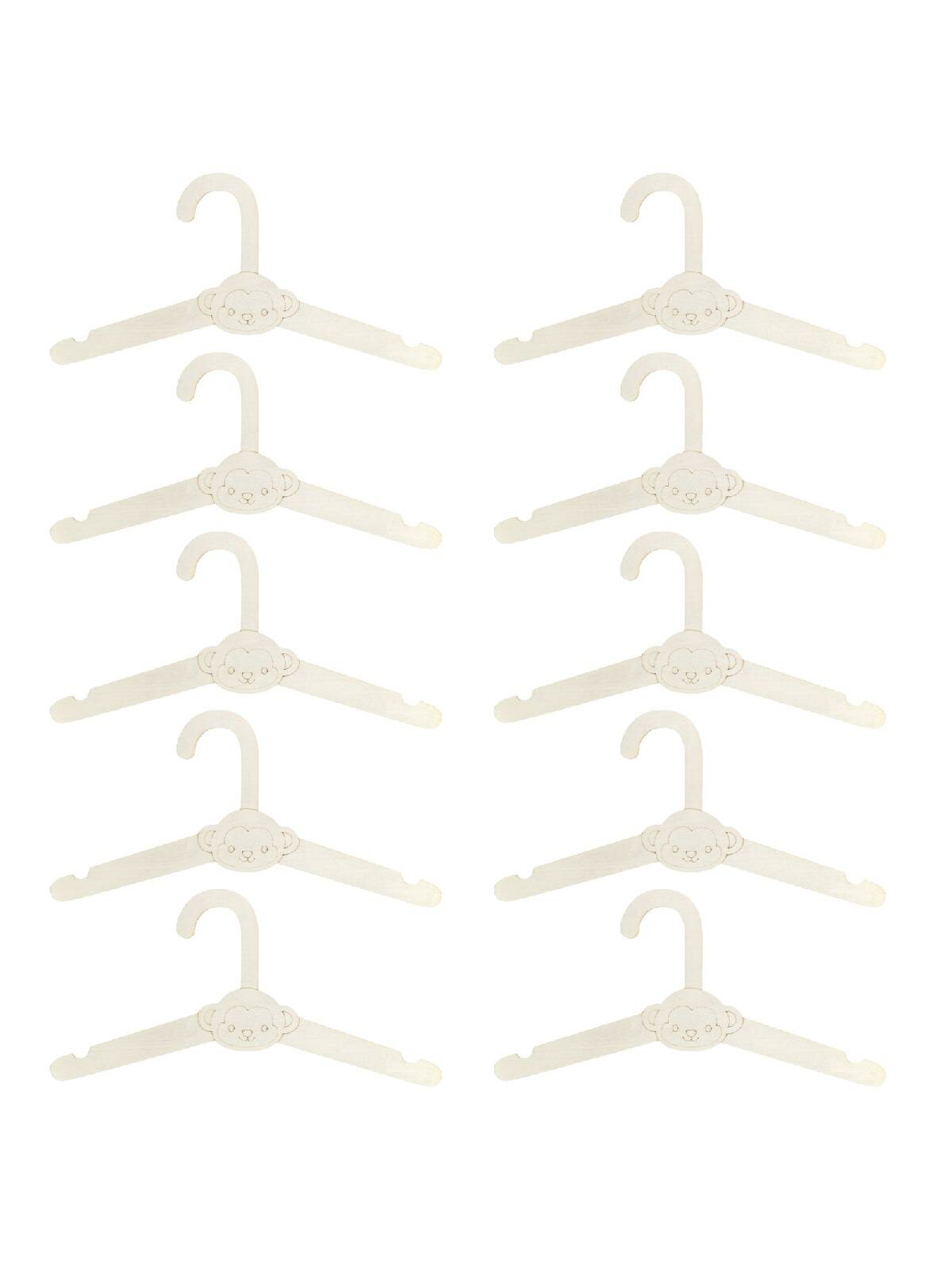 Набор из 10 деревянных детских вешалок без застежки для детской одежды и пальто