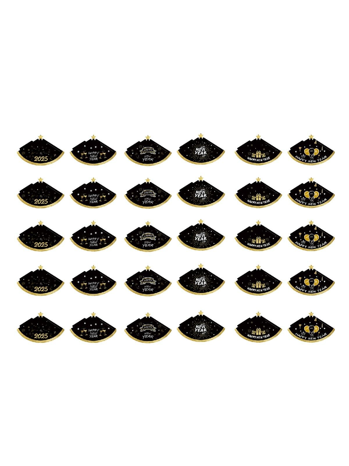 30 штук бумажных реквизитов для фотосъемки в канун празднования Нового года 2025 г.