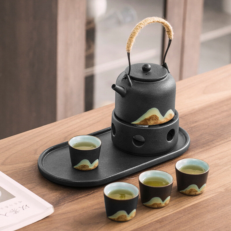 2026 Чайник Керамический Чайник Кунг-фу Подогреватель Чая Одиночный Чайник Подогреватель Свечи Основа Грубая Керамика Набор Подогревателя Чая