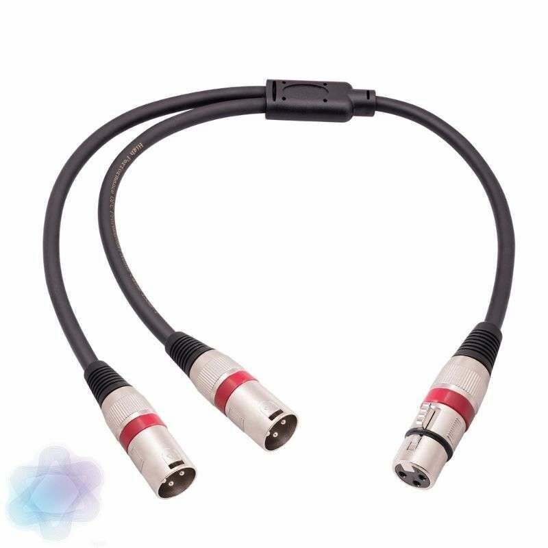 Кабель-разветвитель XLR, 3-контактный разъем мама на двойной XLR папа , сбалансированный микрофонный Y-образный аудиоадаптер, 50 см