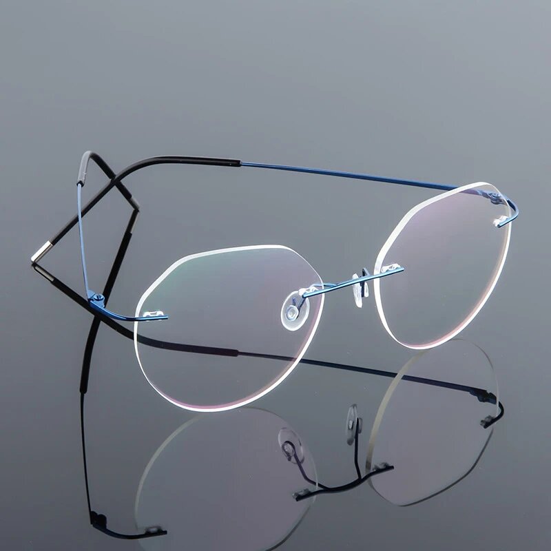 Очки для чтения титан Blue +250