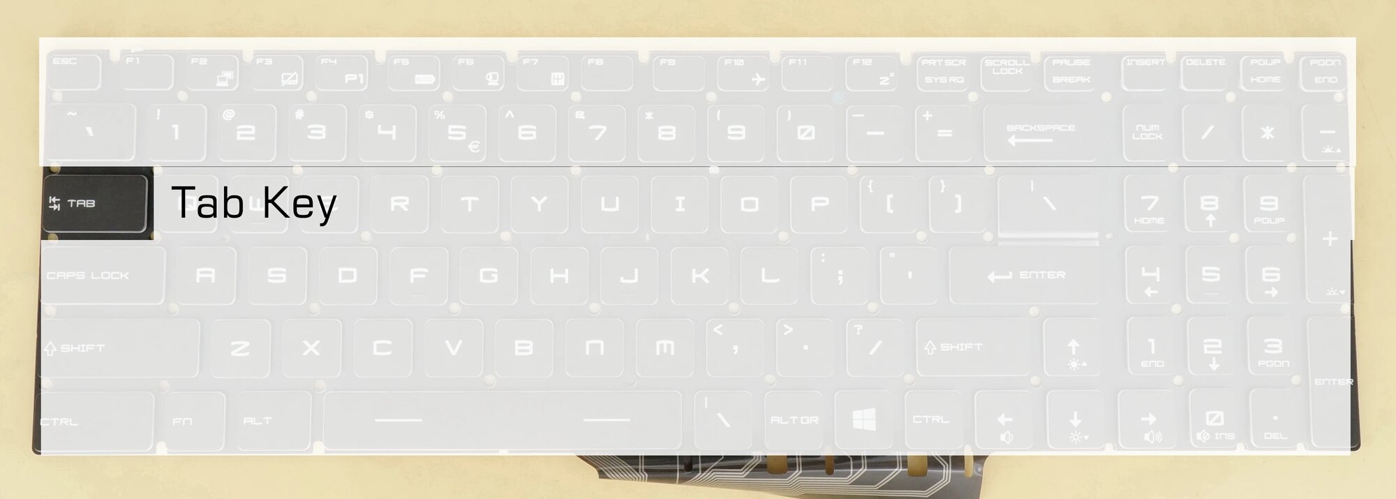 Клавиша для ноутбука MSI Sunrex черная Table Key