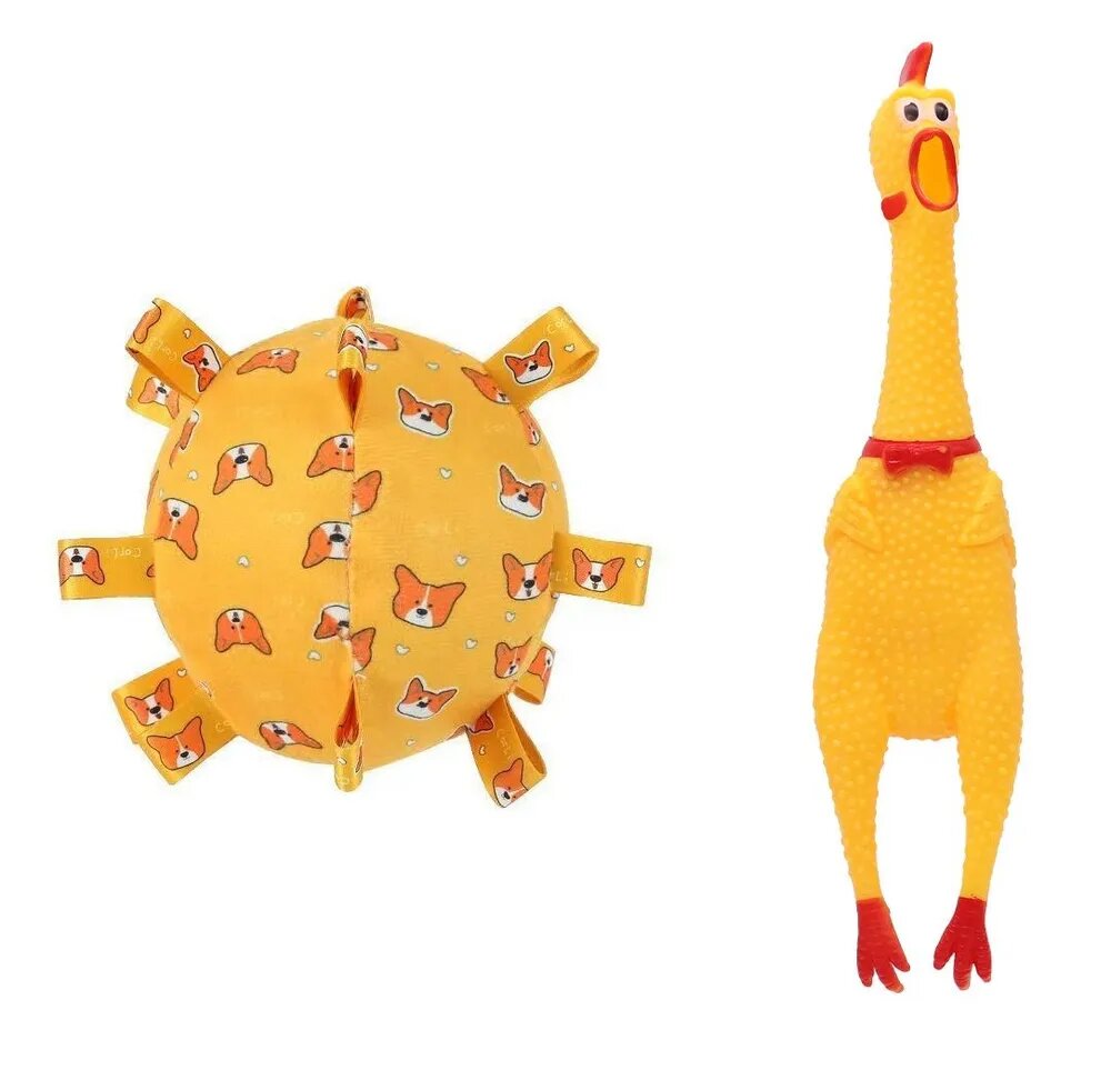 Футбольный мяч премиум-класса на ремешках, Резиновые игрушки для собак с курицей, Подарки на день рождения для собак