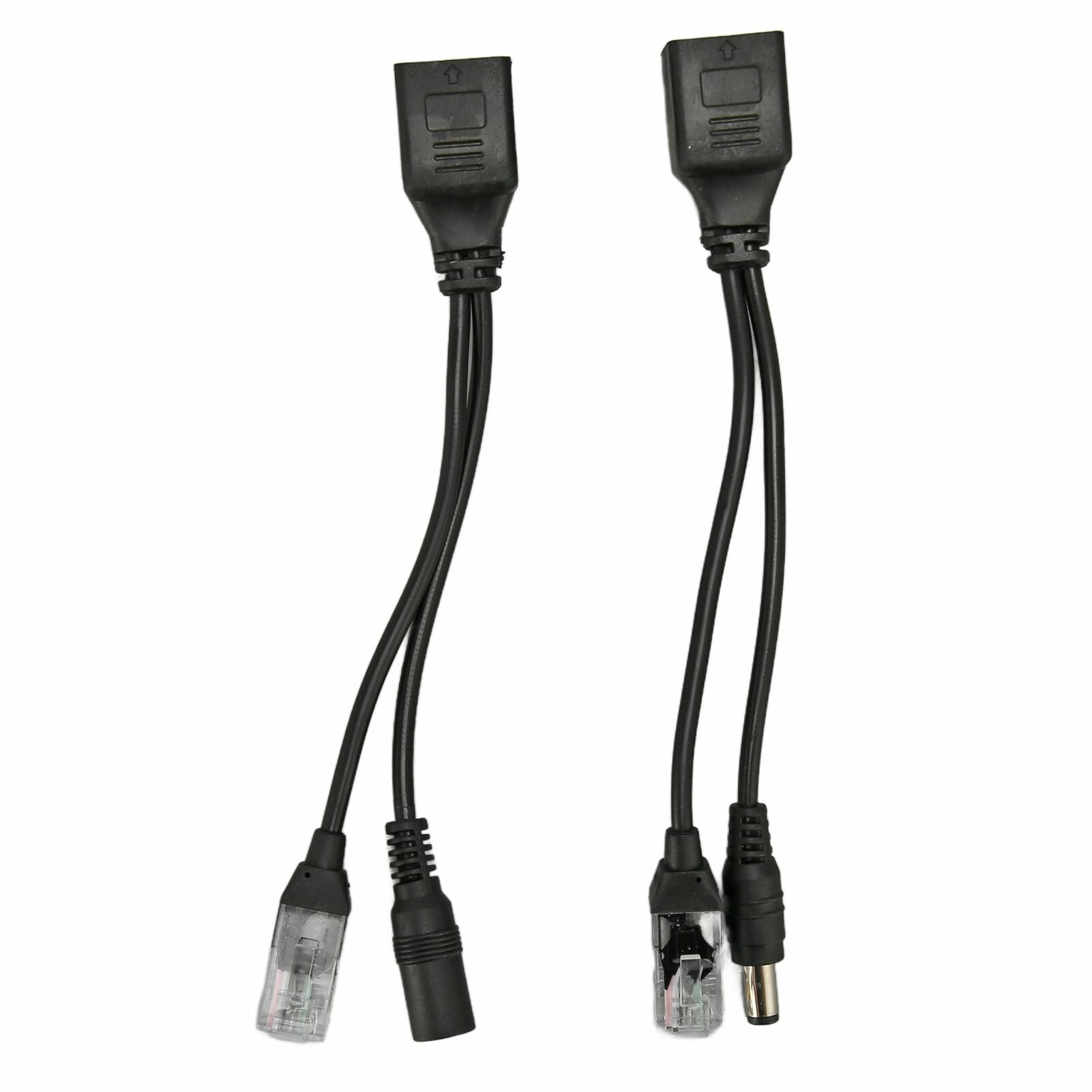 12 В адаптер-сплиттер POE, стабильный, простой в установке, Plug and Play, водонепроницаемый адаптер-сплиттер POE, мужской и женский для IP-камеры, черный