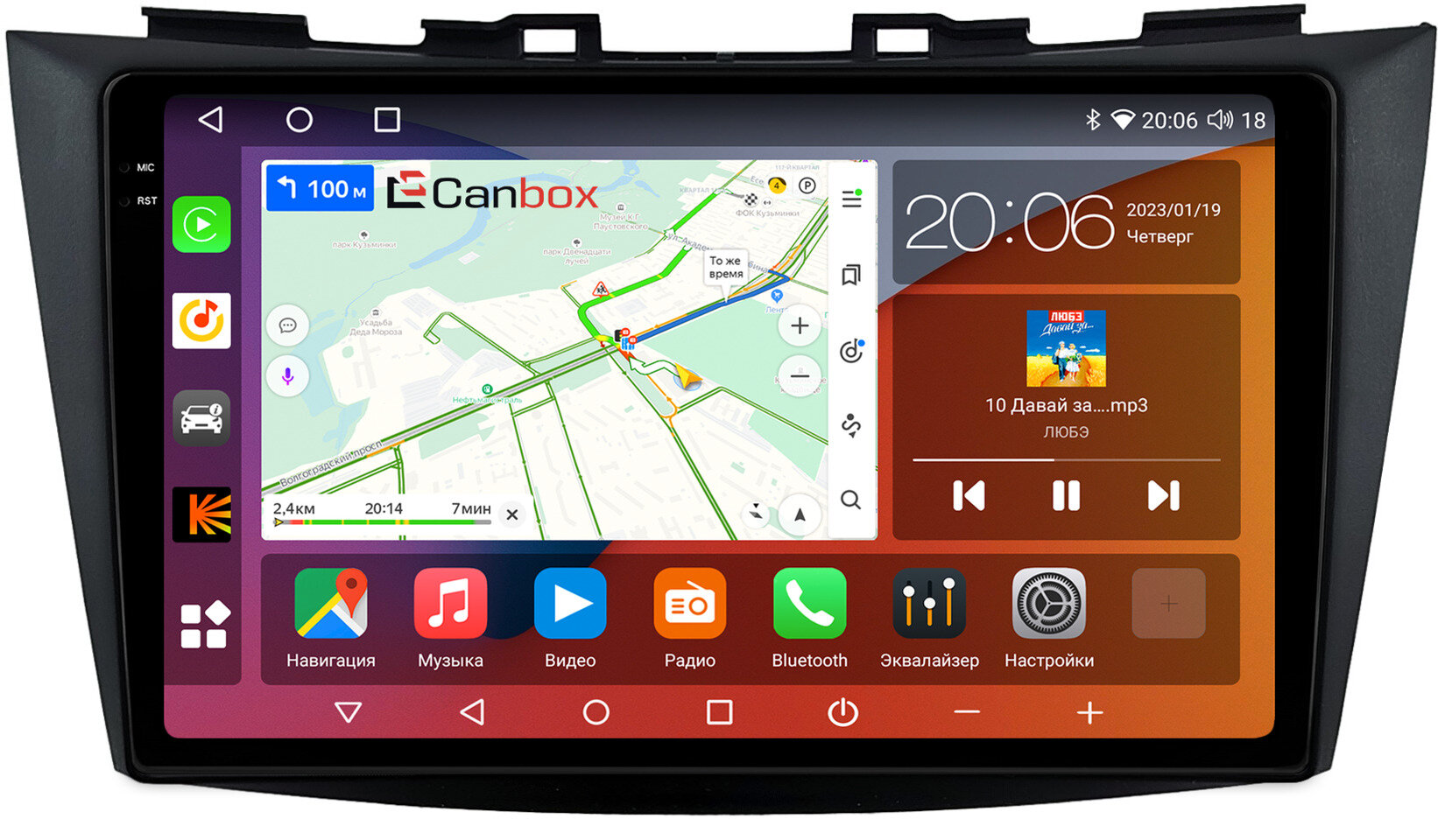 Штатная магнитола Suzuki Swift 4 2011-2017 Canbox EVO 2K 5814-9-0791 на Android 14 (4G-SIM, 4/64, DSP, QLed, AI, 360)