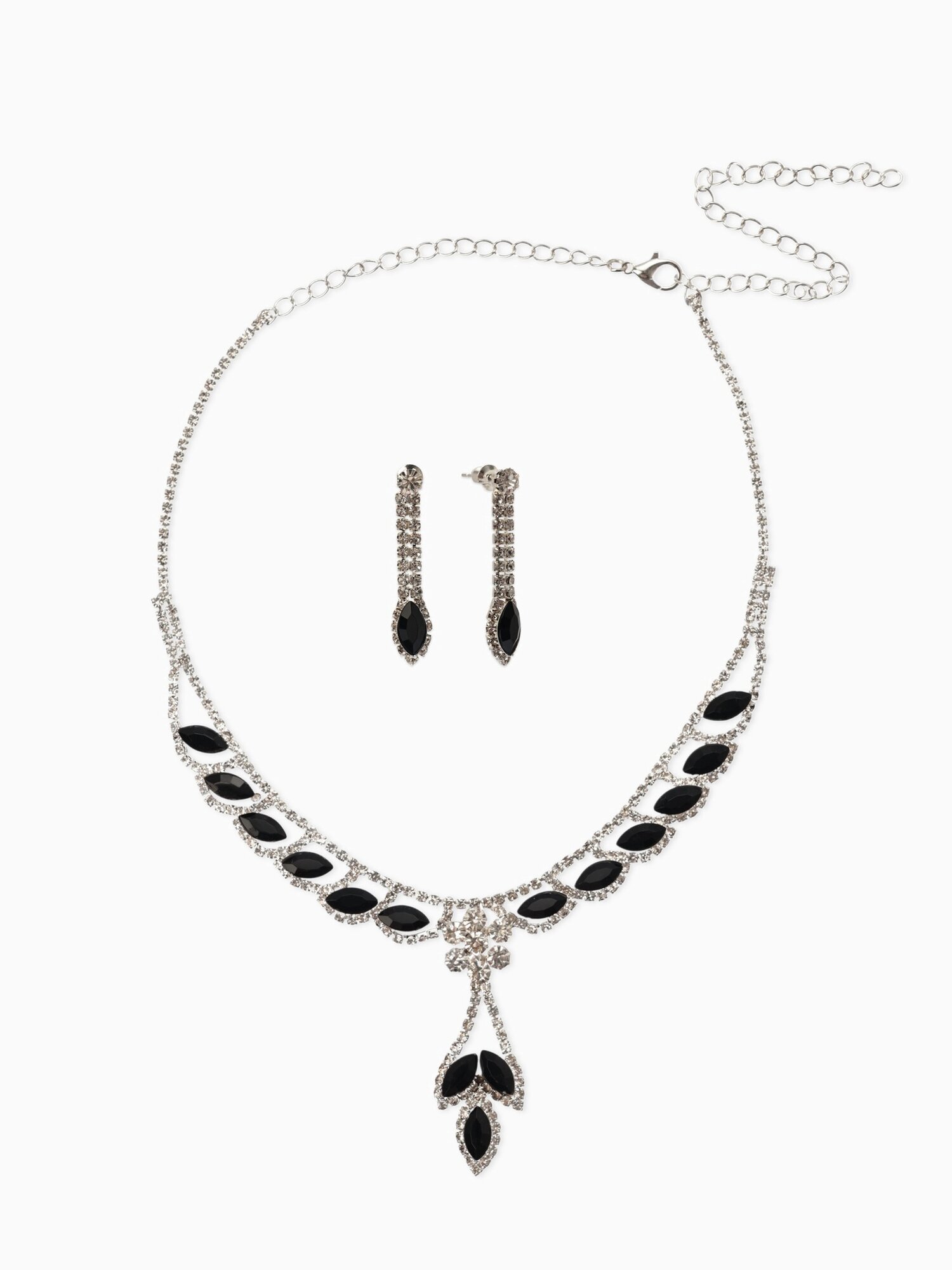 Комплект бижутерии: серьги, колье, стекло