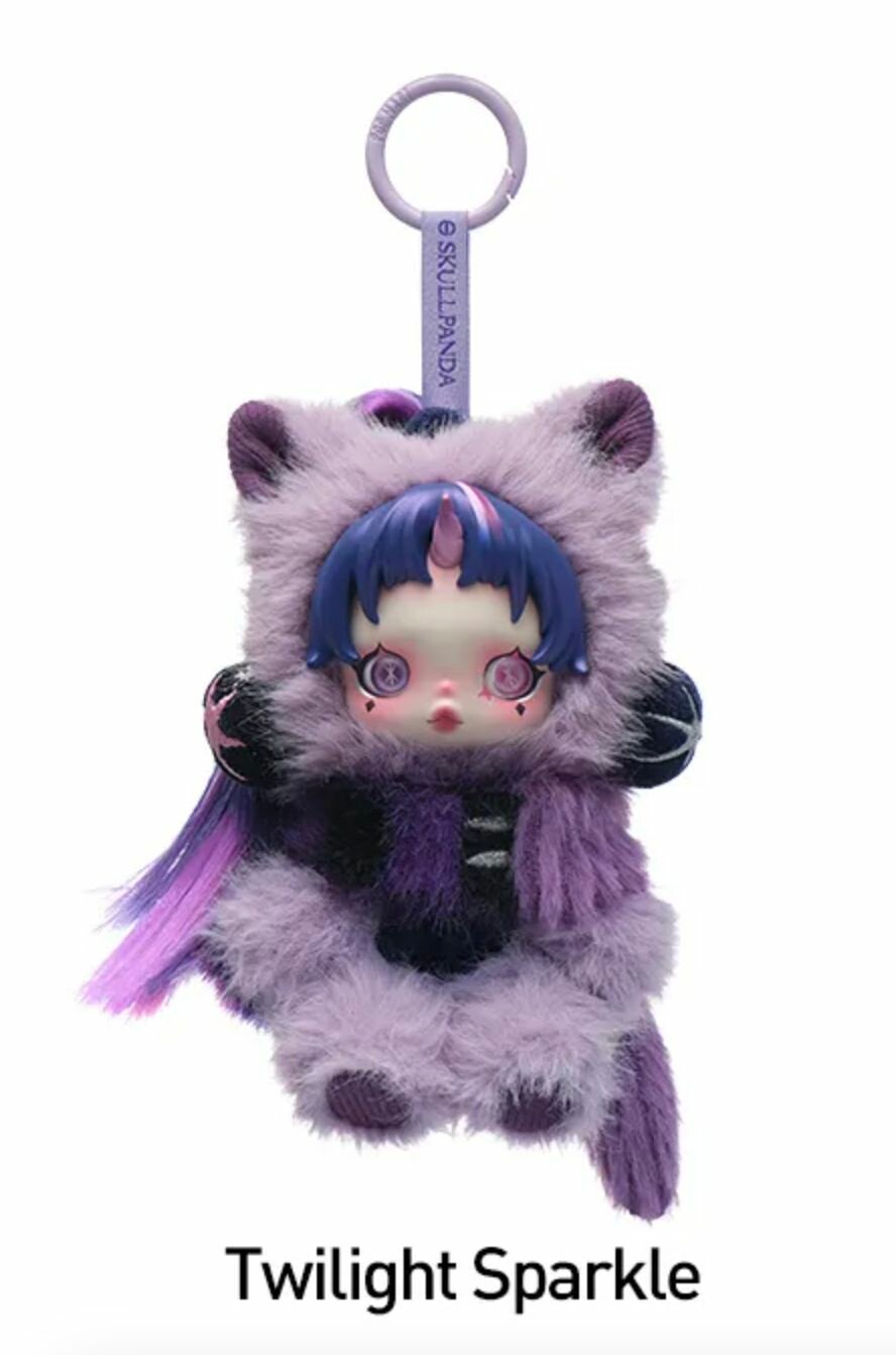 POP MART - SKULLPANDA My Little Pony Series Plush Doll Pendant, Twilight Sparkle, Подарки, украшения комнат, 1 шт