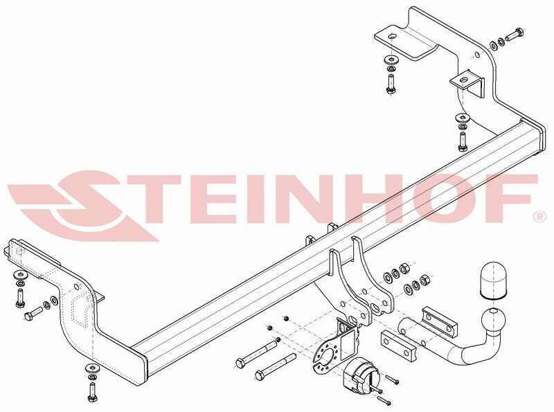 Фаркоп на Citroen C5 I седан/лифтбек 2004-2008 (паспорт и сертификат в комплекте)(без электрики) Steinhof. C-035