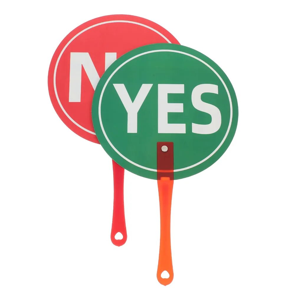 Две Карточки Для Голосования Из Пластика Зеленые И Красные Для Участия В Классных Мероприятиях