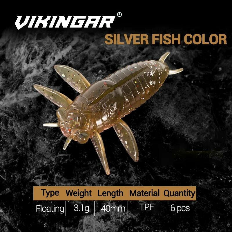 VIKINGAR Плавающие Cicada, Silver Fish, 6 шт, 3.1g, 40mm, TPE