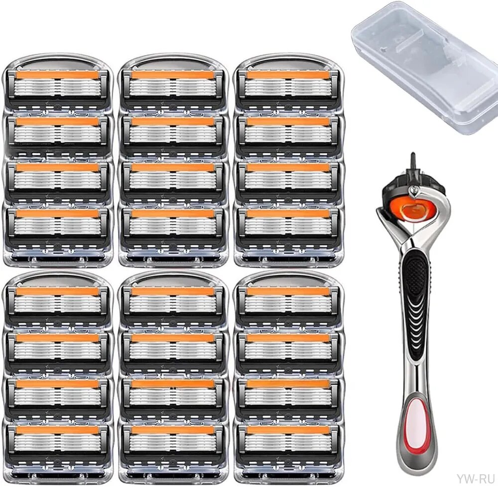 Бритвенный станок с сменными пятислойными головками для длительного использования: безопасная бритва для чувствительной кожи, полный набор для личного ухода и путешествий
