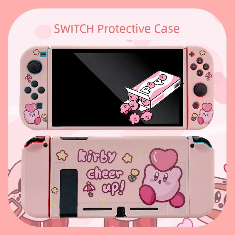 Мягкий силиконовый чехол для Nintendo Switch с рисунком Кириби и кошачьих лапок, милый дизайн