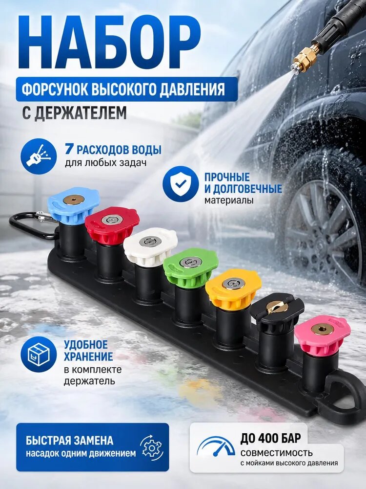 Распылитель (Форсунки) для моек высокого давления 7 шт (набор форсунок)