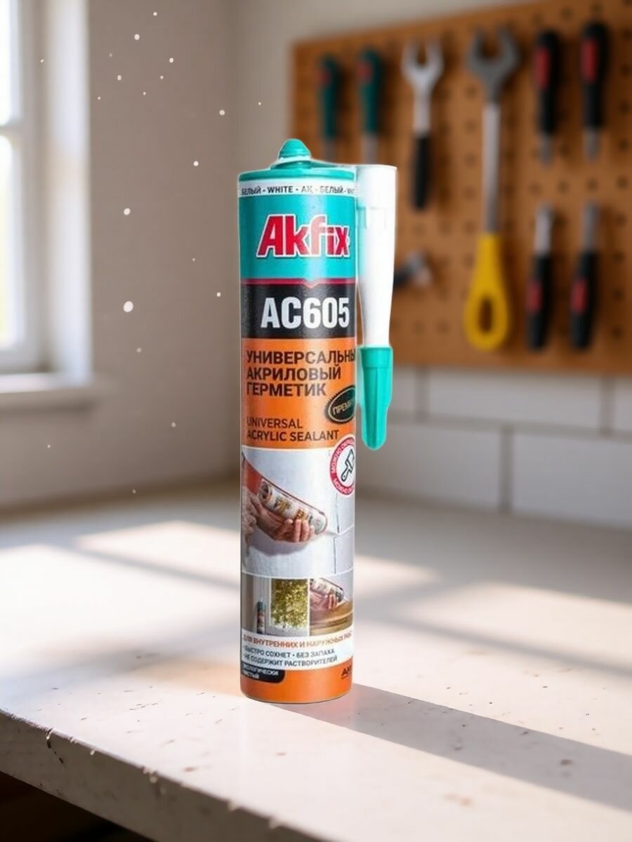 Akfix AC605 Акриловый герметик белый, 310 мл.
