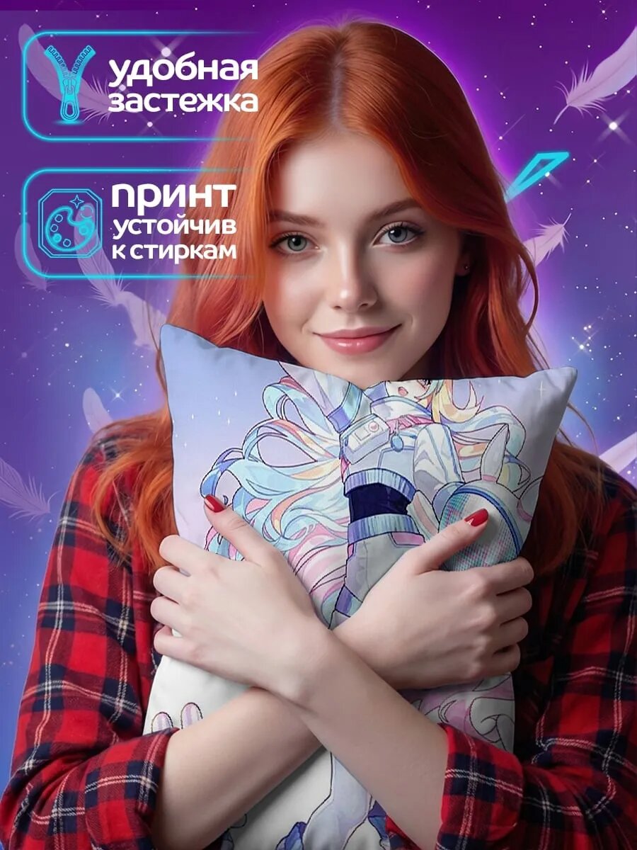 Подушка дакимакура Девушка в стиле киберпанк — фото 1