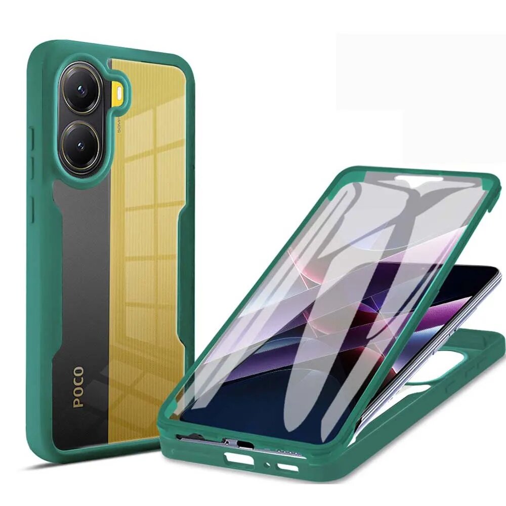 Чехол для Mi POCO X8 Pro Max X7 X6 X5 X3 Pro NFC 360, двусторонний, Poco X8 Pro Max, Зеленый, Green