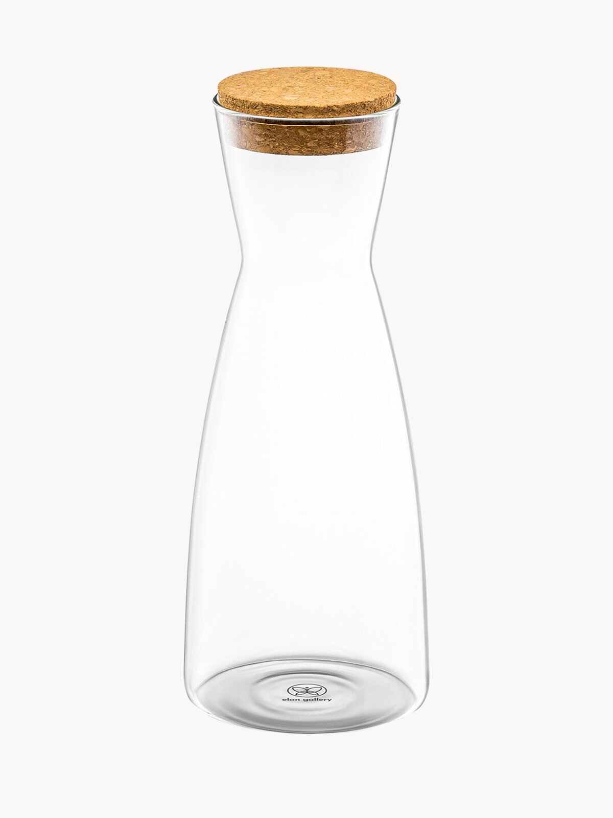 Кувшин 1,2 л Elan Gallery Crystal glass, 10х10х26 см, с пробковой крышкой, боросиликатное стекло