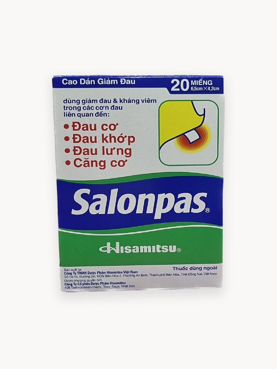 Пластырь при спазмах и острых болях в спине, колене, плече и шее Вьетнам 20шт