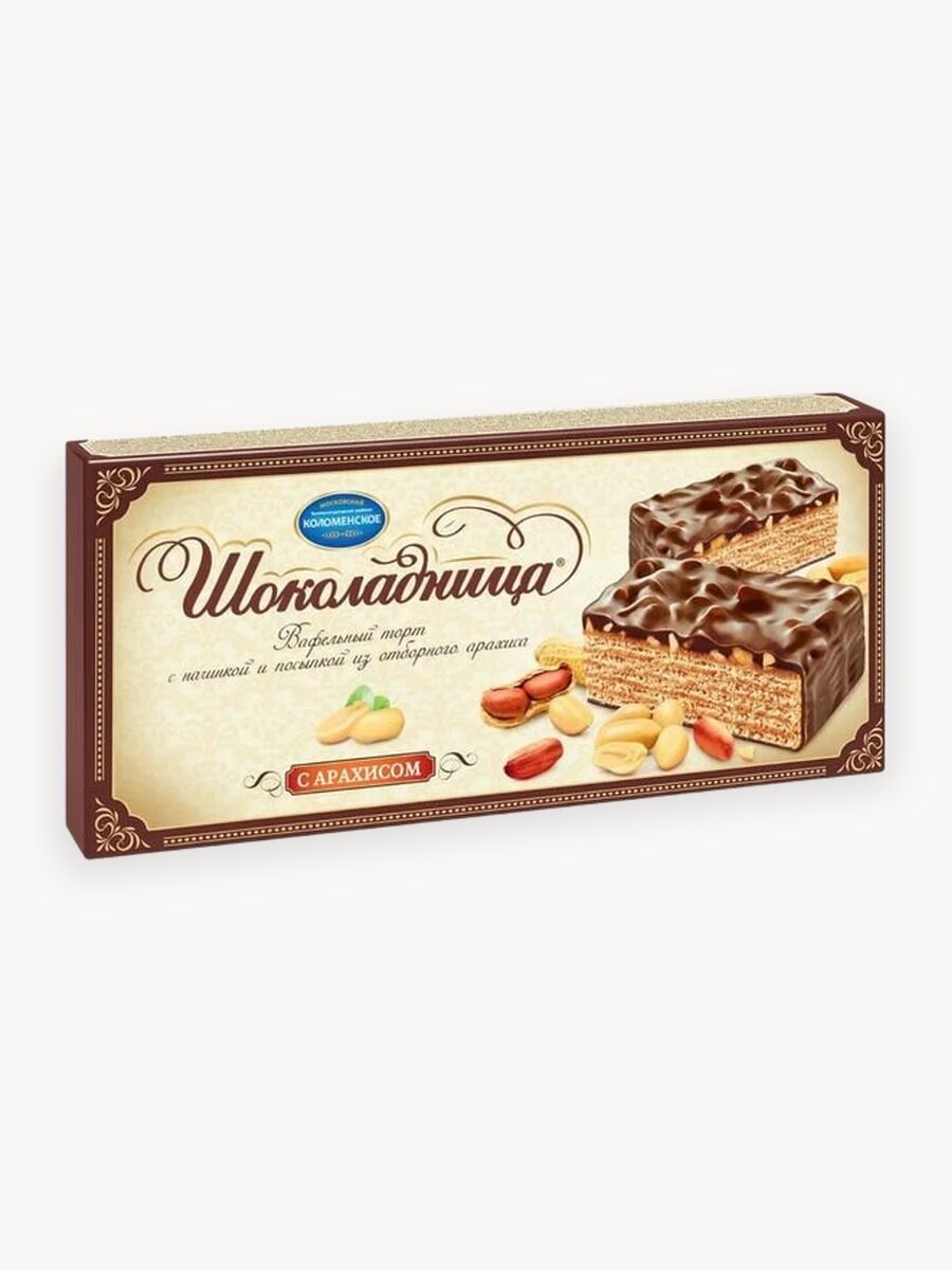 Коломенский Торт вафельный Шоколадница С арахисом, 230 г