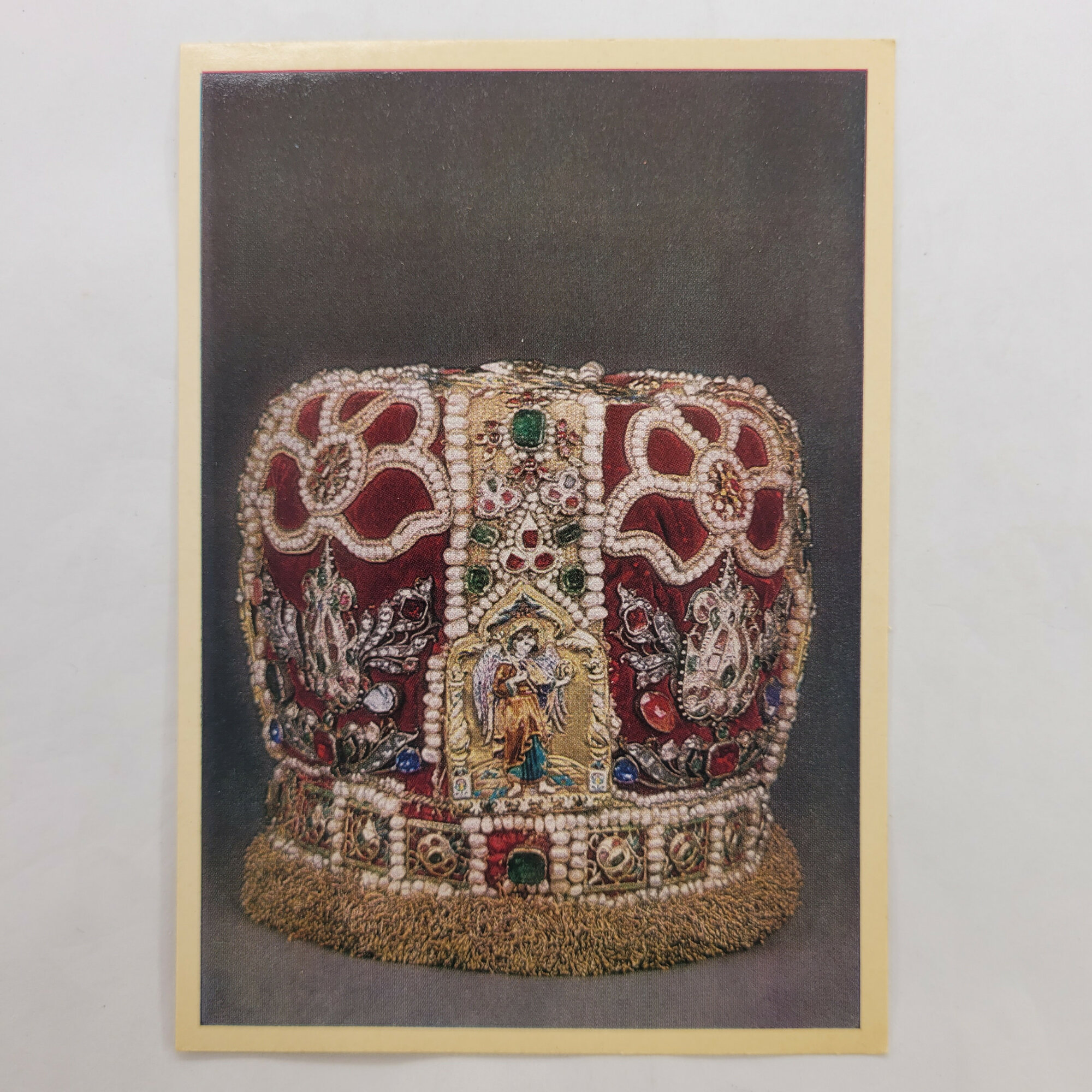 Открытка советская СССР. Митра XVII века, золото, серебро, рубины, сапфиры, жемчуг. Винтаж