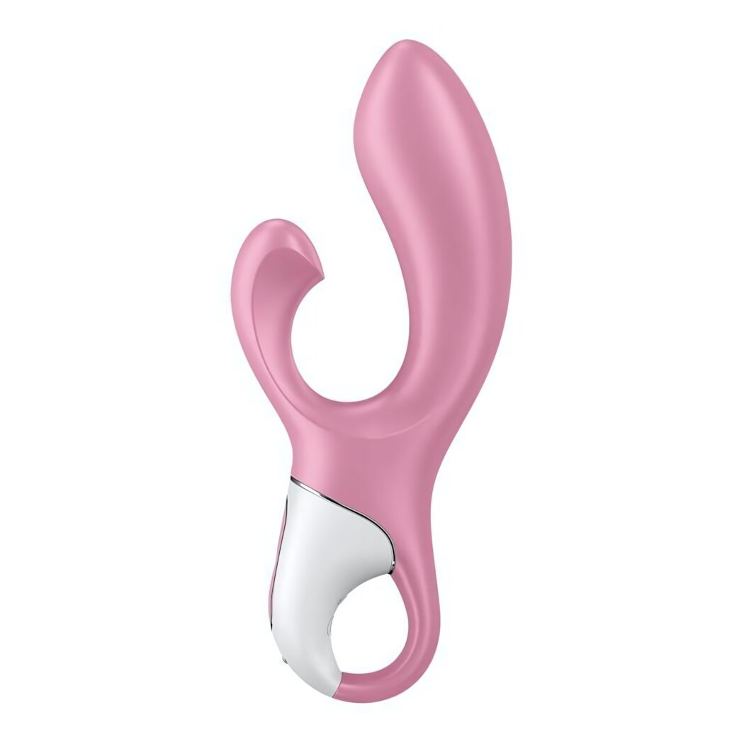 Розовый вибратор-кролик Satisfyer Air Pump Bunny 2, 20,4 см, 12 режимов вибрации