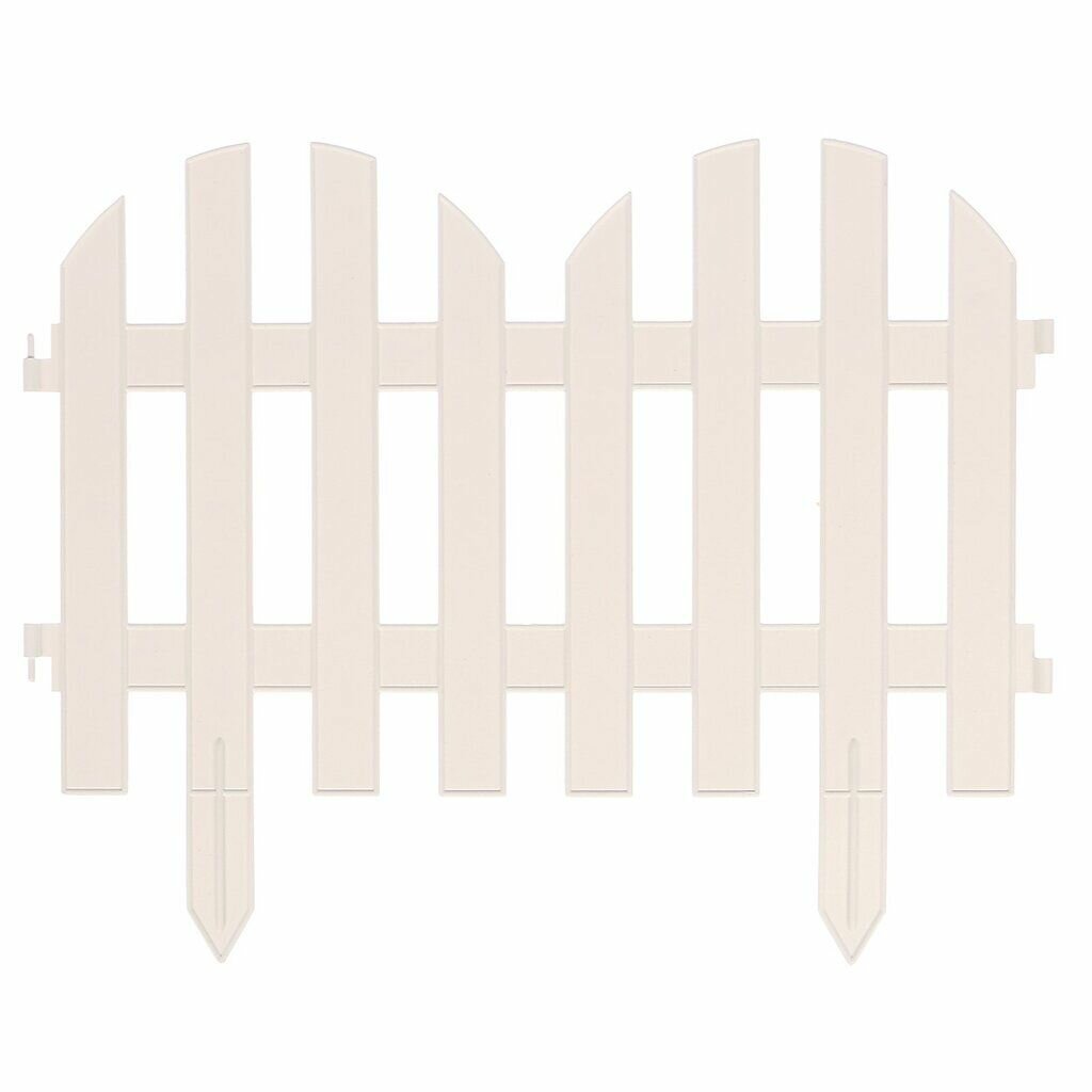 Забор декоративный пластмасса, Palisad, №4, 28х300 см, белый, ЗД04