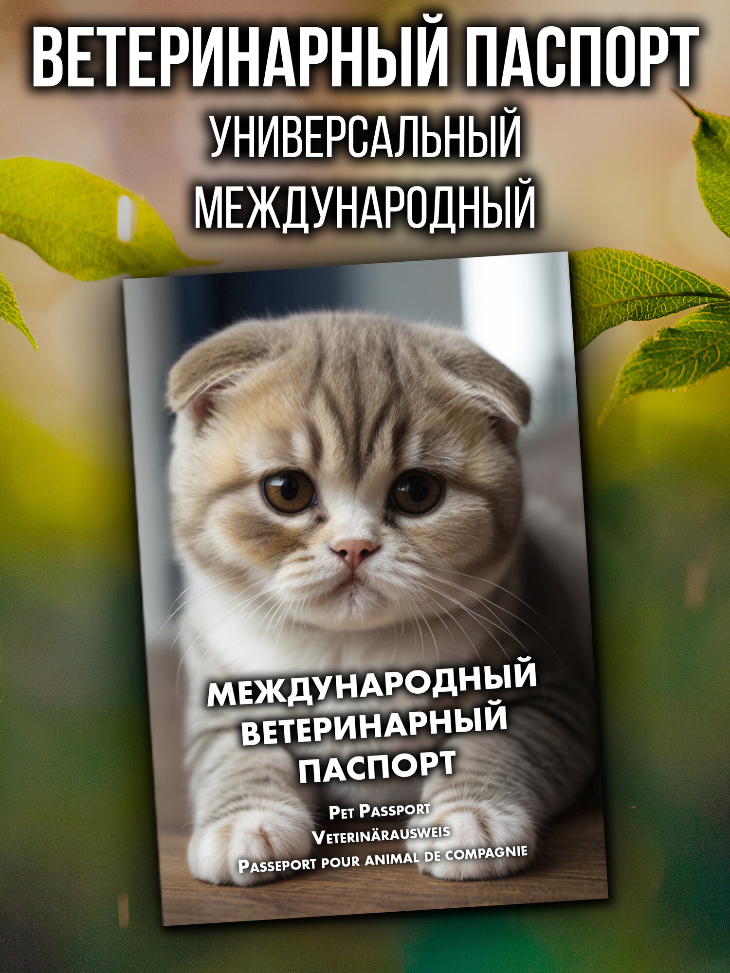 Ветеринарный паспорт для кошек, собак и любых других домашних животных, международный