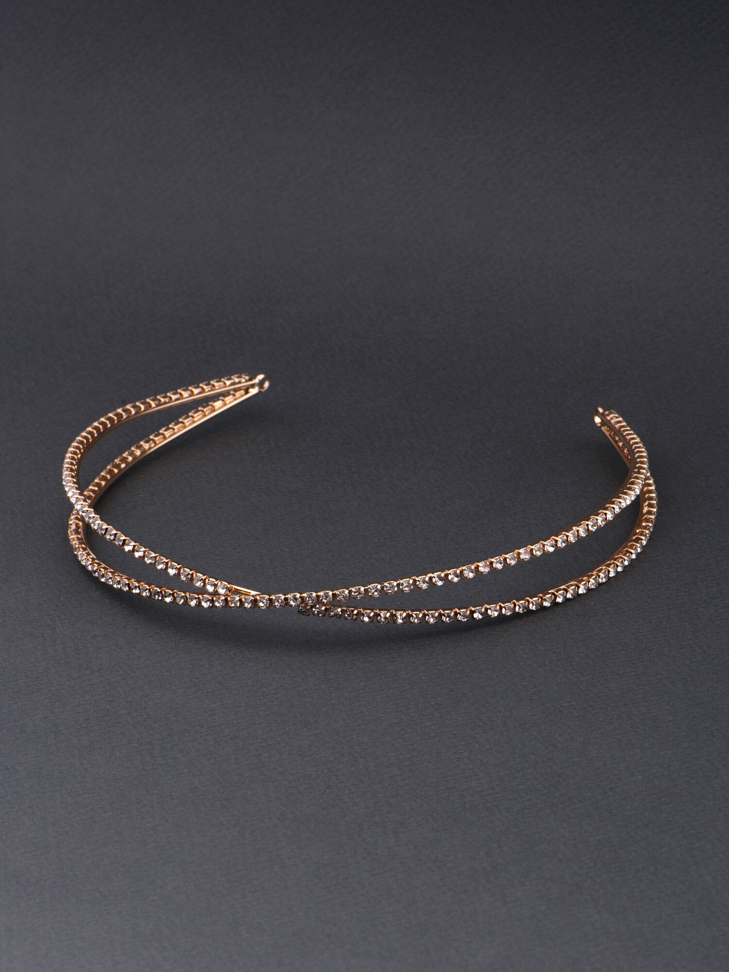 Ободок LUMINA, золотистый с кристаллами, стразы, металл, женский, 1 шт