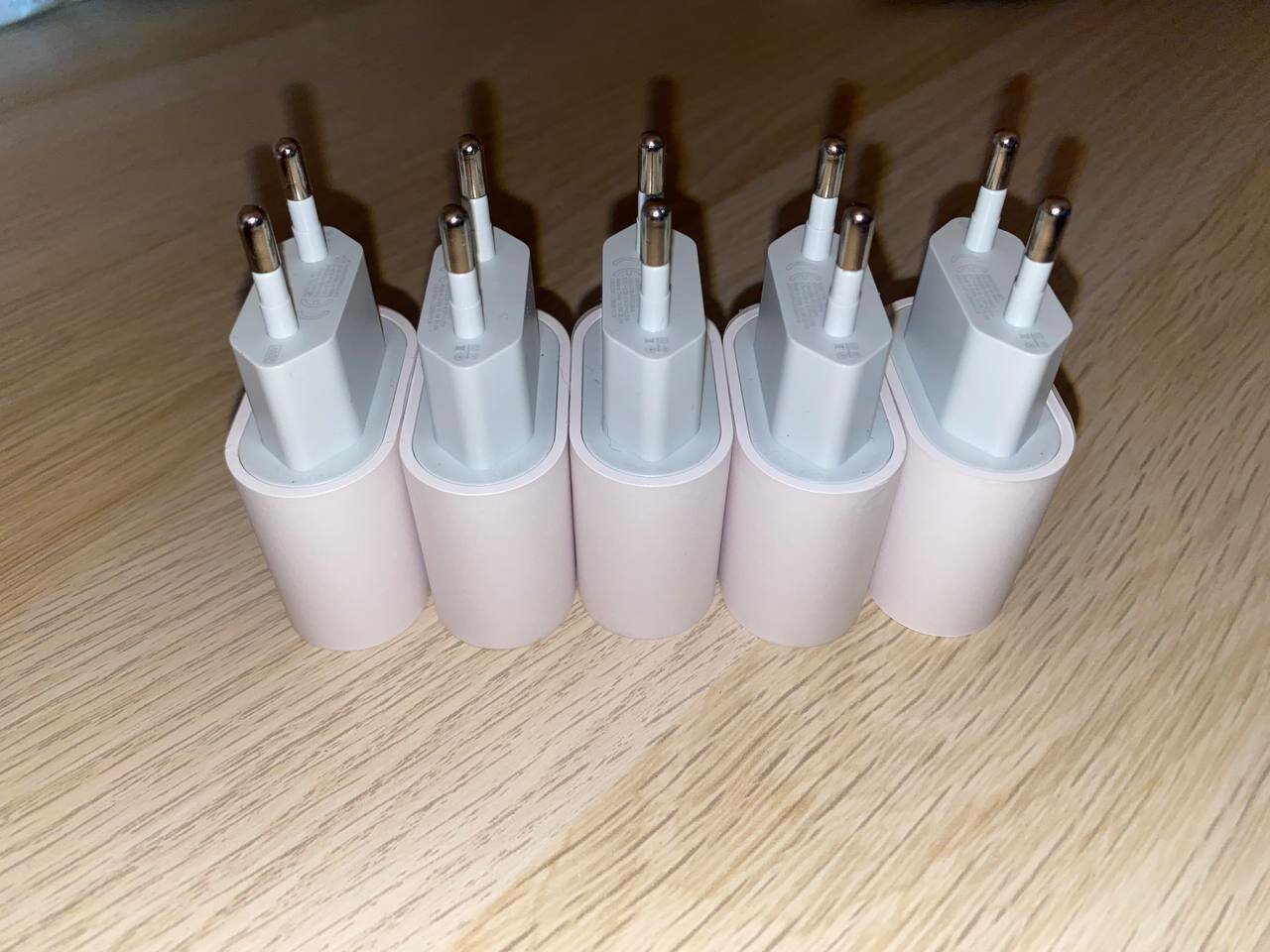 Адаптеры и блоки для зарядки, для телефона/планшета, Type-C, 20Вт, 5 шт, белые