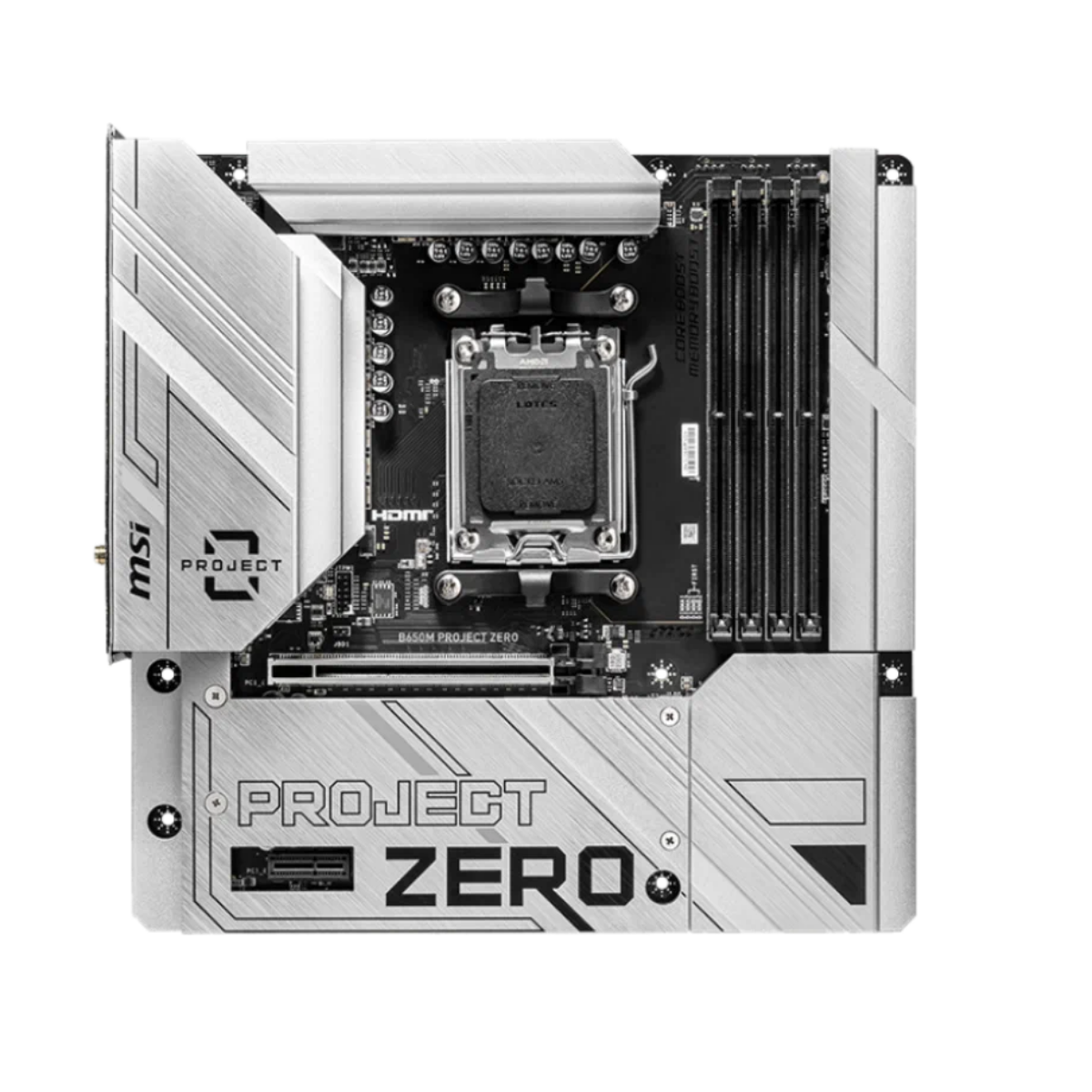 Материнская плата MSI B650M PROJECT ZERO Retail, на базе процессоров AMD Ryzen 9000, 8000 и 7000 серий