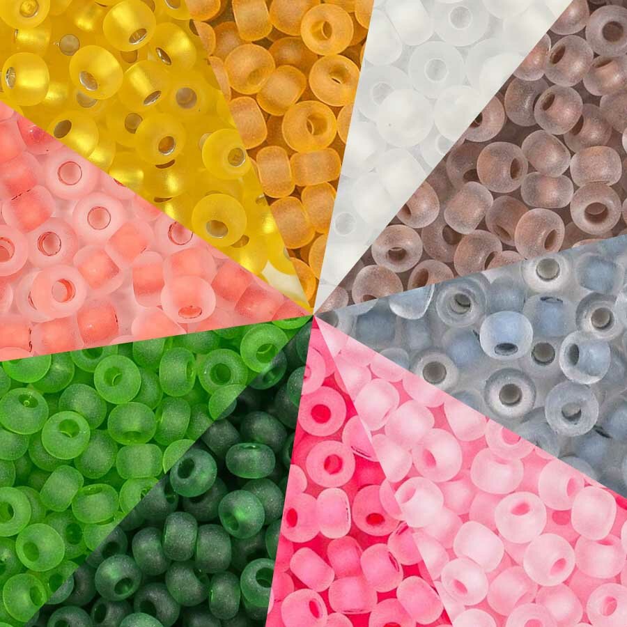 Бисер набор из 10 цветов по 5 г, чешский Preciosa 24, стеклянный, № 10/0, диаметр 2,3 мм