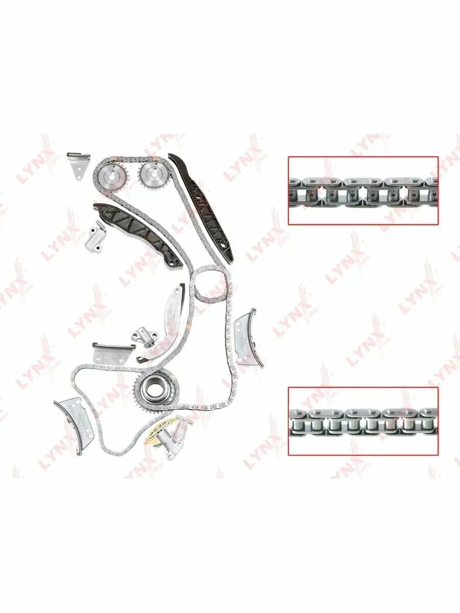 Комплект цепи ГРМ Hyundai H-1 Grand Starex 07- mot.2, 5CRDI LYNXauto TK-0021.