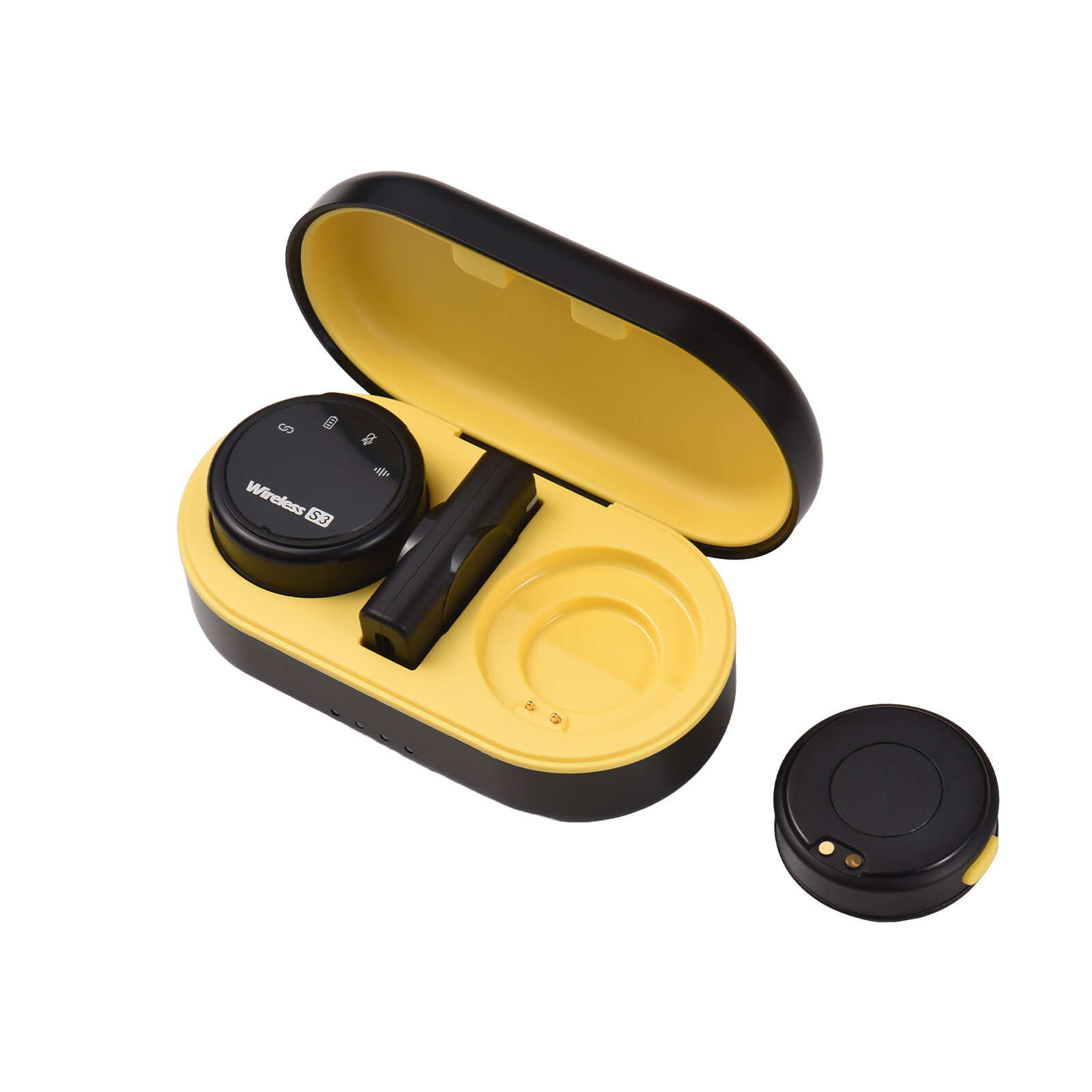 Беспроводной лавальный микрофон Двойной микрофон Магнитное присоединение Наложение Шумоподавление Без задержки Type-C с Зарядным футляром для Мобильного телефона Трансляция на прямую Внешняя запись Плаг-н-плей, 2 шт. Микрофоны, 1 шт. Приемник, 1 шт.