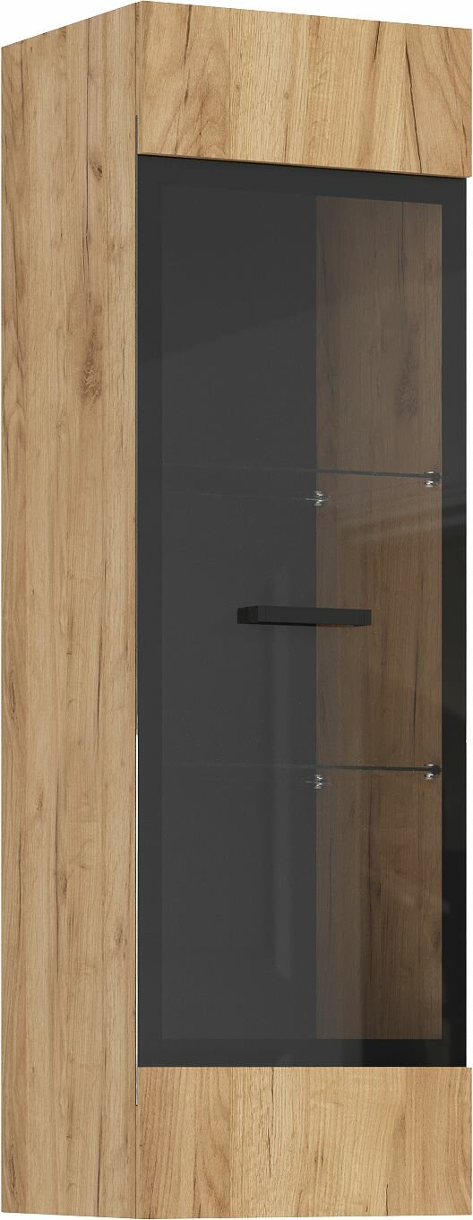 Шкаф-пенал стекло Нэнси LOFT навесной 400х1280х346 (Дуб крафт) МИФ