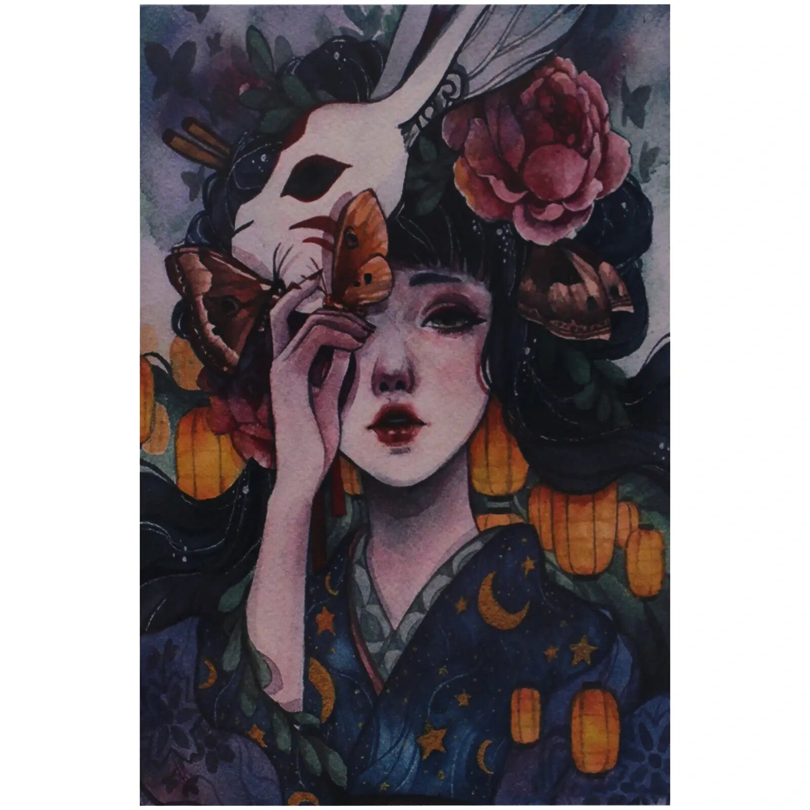 Алмазная мозаика на подрамнике «МИР ярких красок», 20х30 см, Ёко с маской